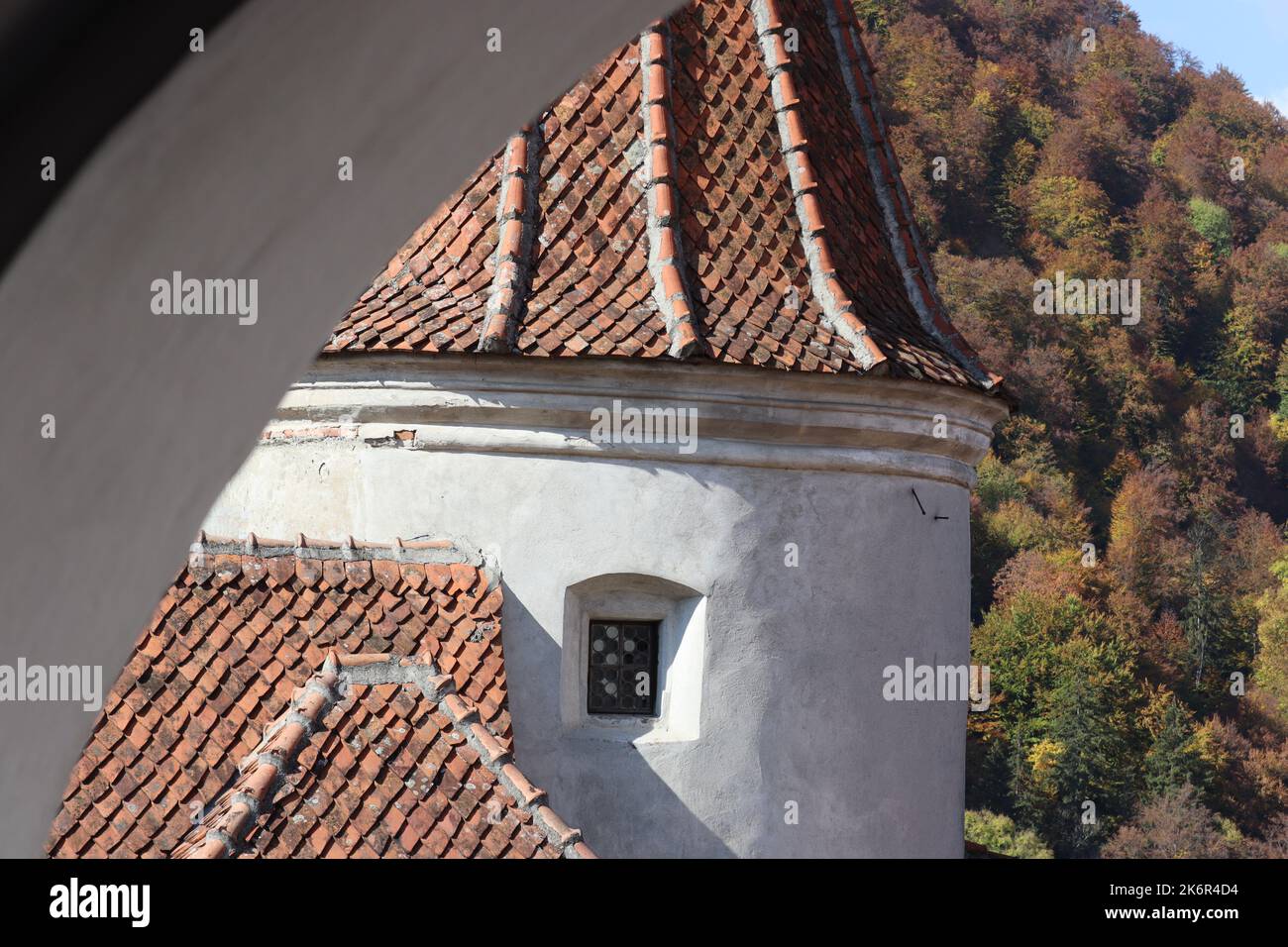 Different angles of the Bran Castle on a sunny day Stock Photo - Alamy