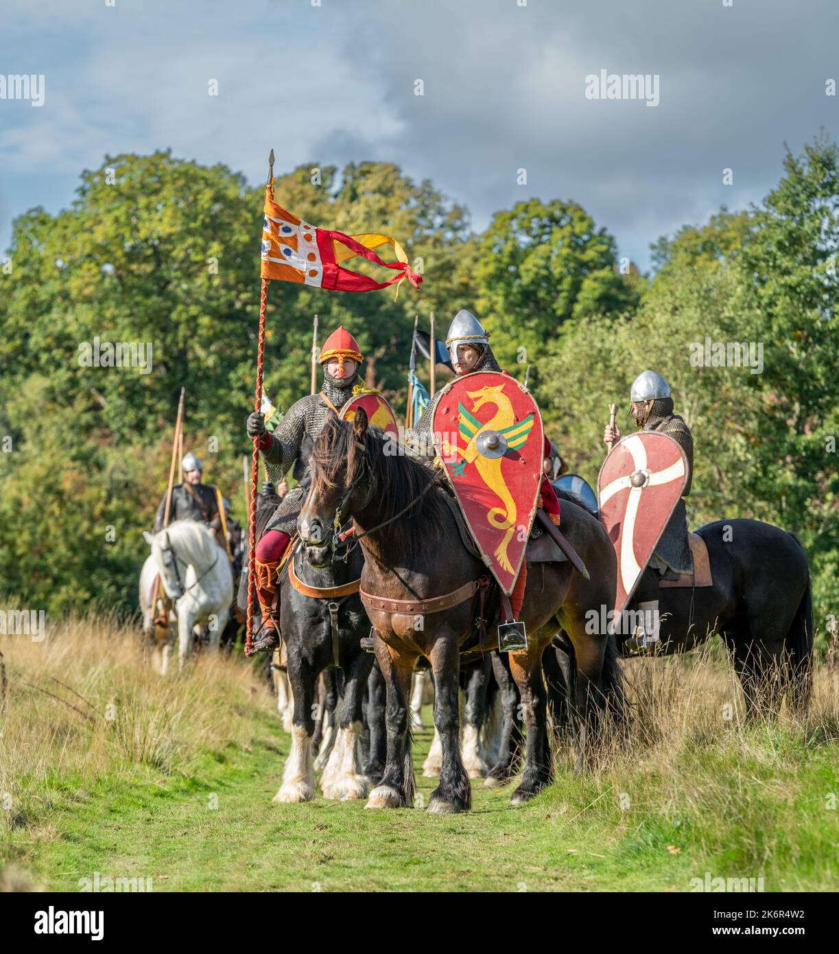 William I of Normandy with his Standard Bearer and cavalry prepare to ...