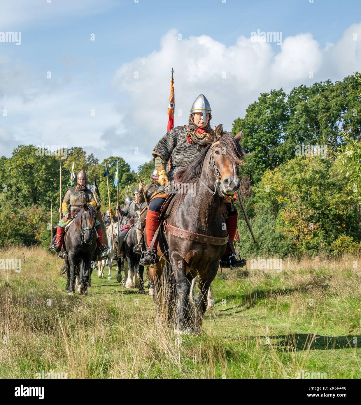 William I of Normandy's cavalry prepare to attack Harold's Saxons for ...