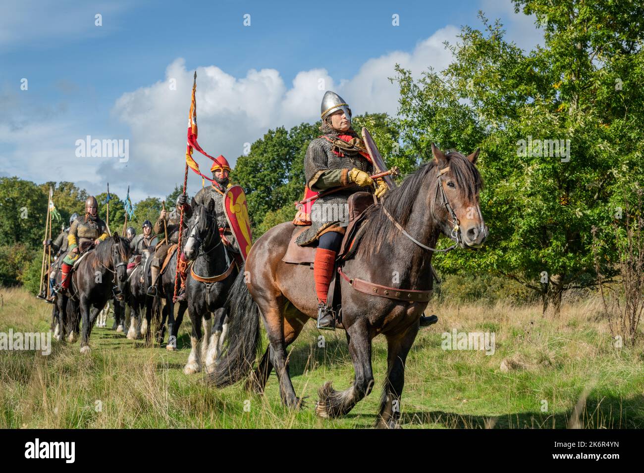 William I of Normandy's cavalry prepare to attack Harold's Saxons for ...
