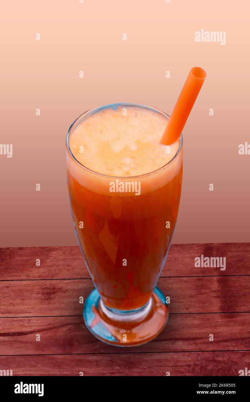 Summer fresh mixed Fruit juice in Glass Stock Photo - Alamy