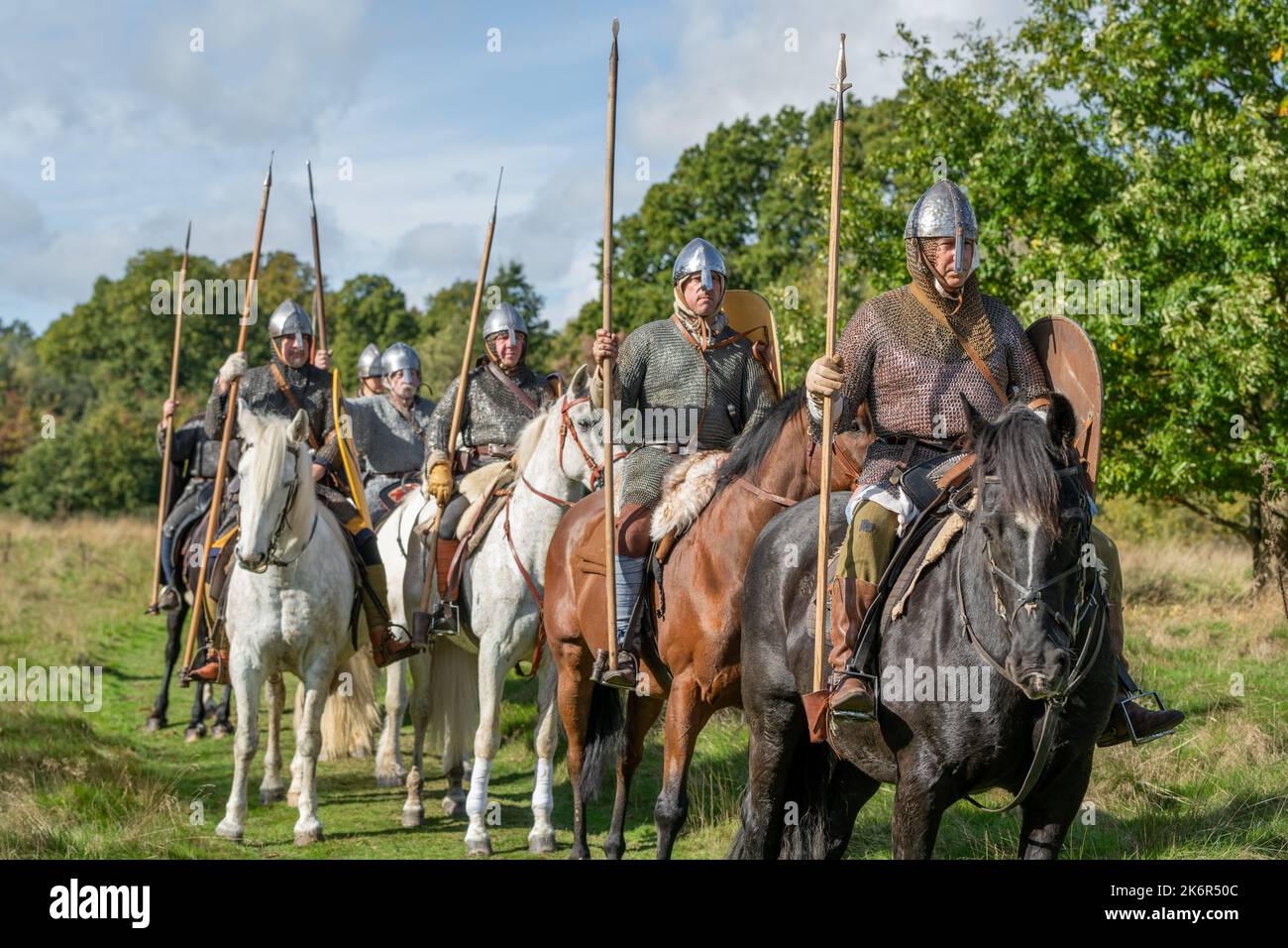 William I of Normandy's cavalry prepare to attack Harold's Saxons for ...