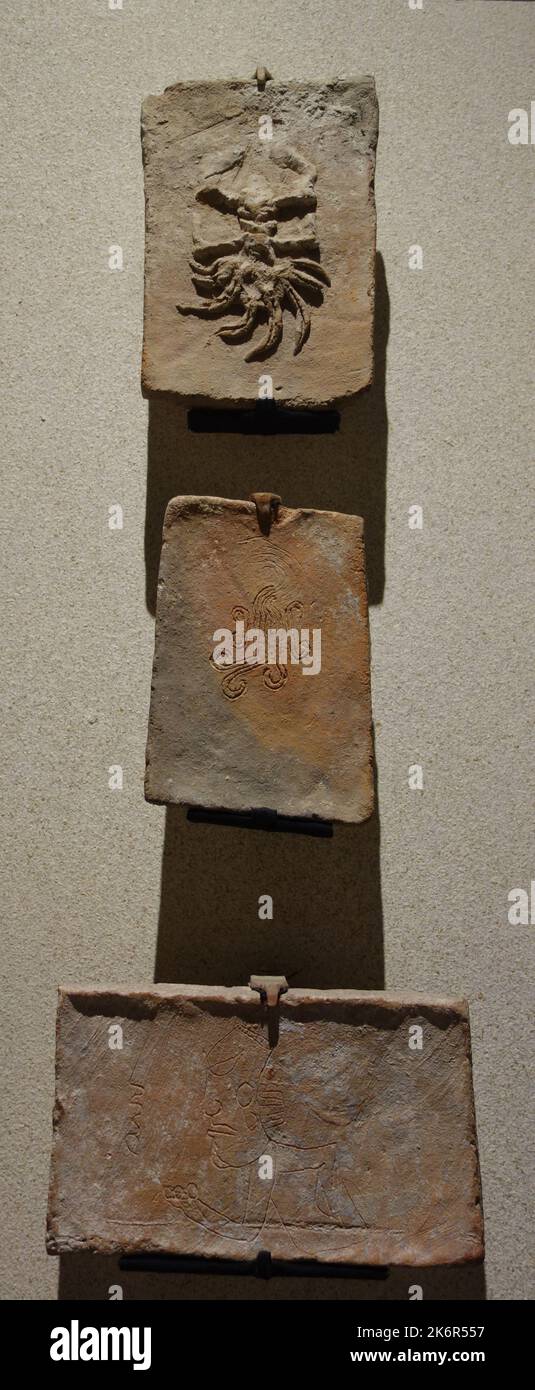 Bricks of Comalcalco. Museo Nacional de Antropologia Mexico City Stock ...