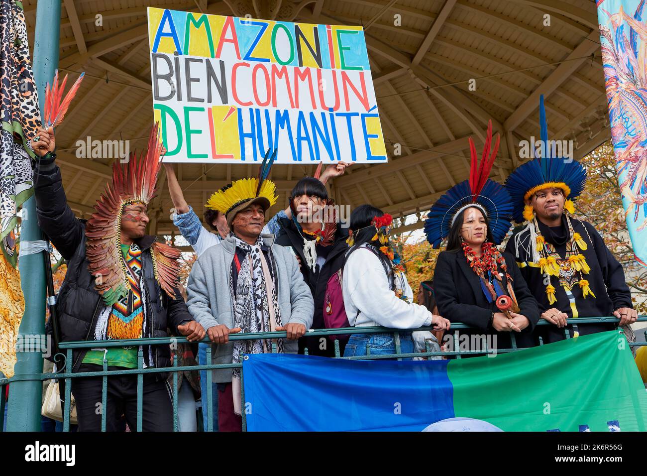 Paris, Ile de France, FRANCE. 15th Oct, 2022. Indigenous tribal leaders ...