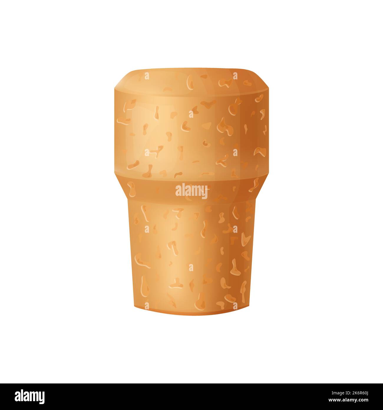 Wine cork stopper, wooden textured cartoon style. Corkwood plug with ...