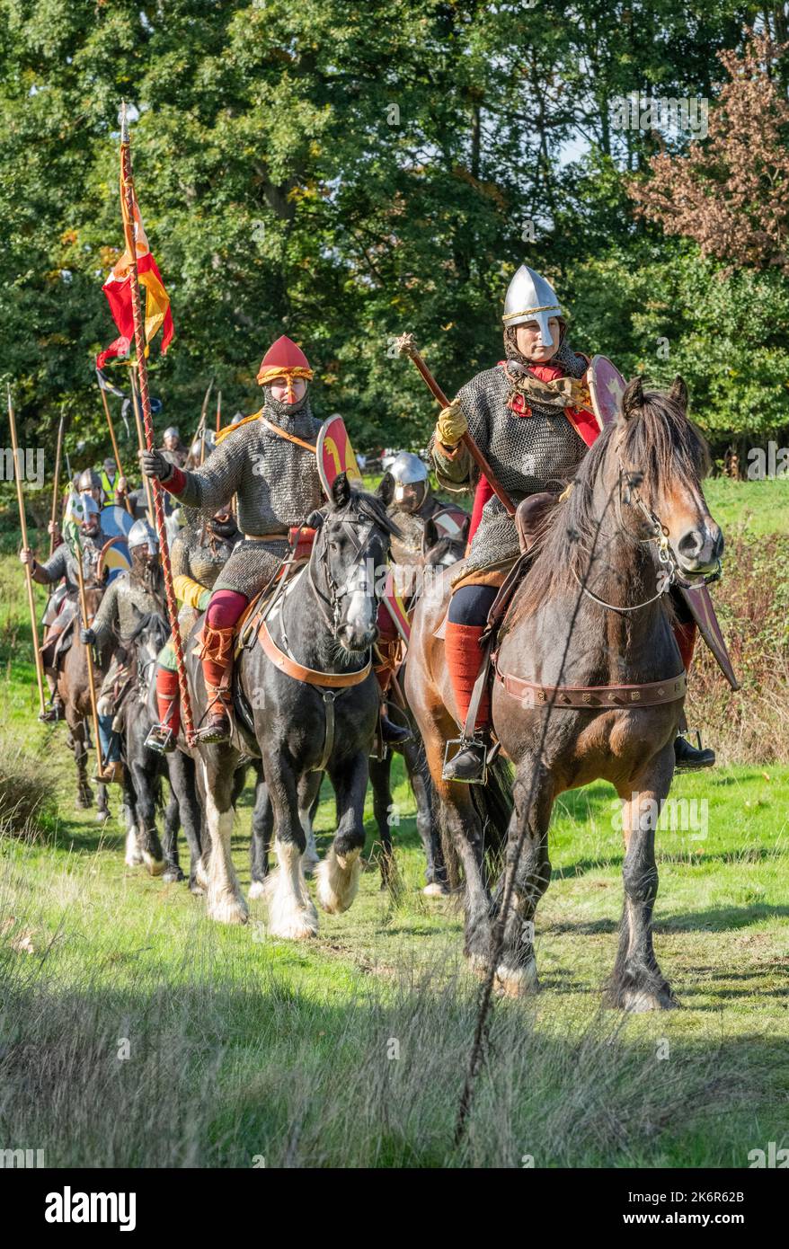 William I of Normandy's cavalry prepare to attack Harold's Saxons for ...
