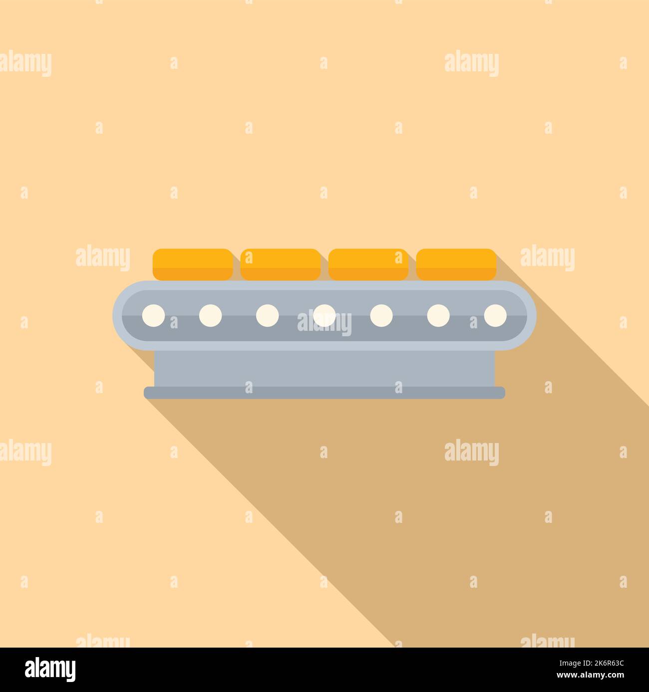 Cheese production line icon flat vector. Food factory. Butter process ...