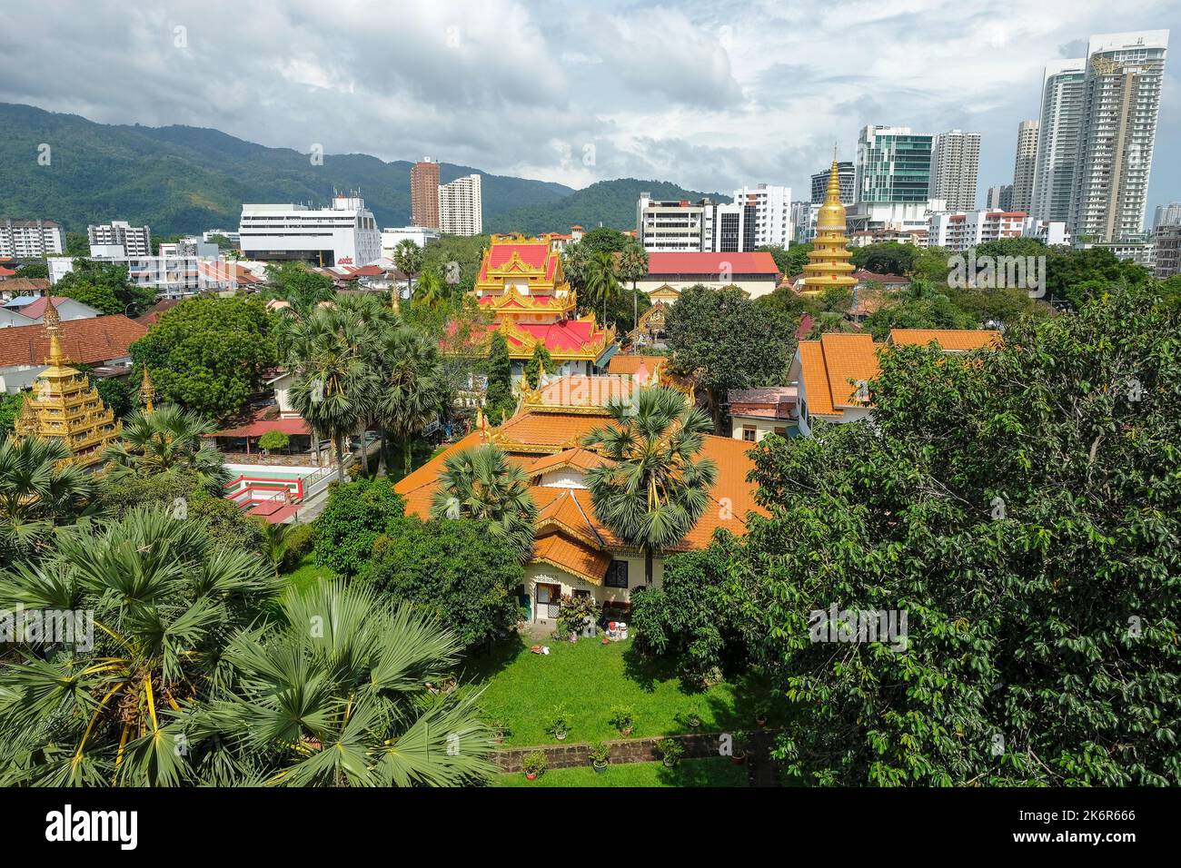 George Town, Malaysia - October 2022: Views of the Dhammikarama Burmese ...
