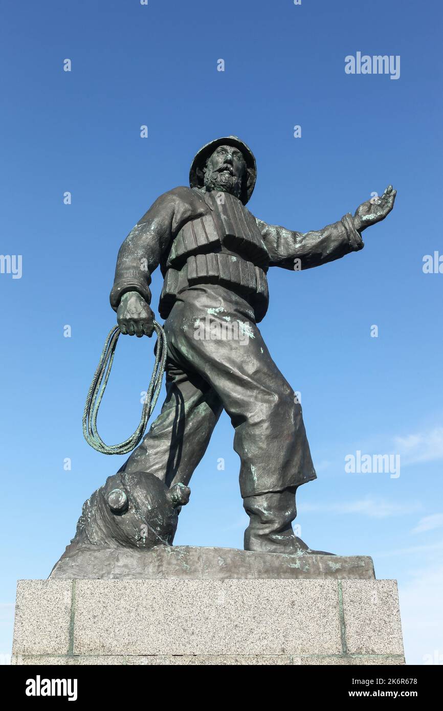 Statue of the Fisherman in Skagen harbor, Denmark Stock Photo - Alamy