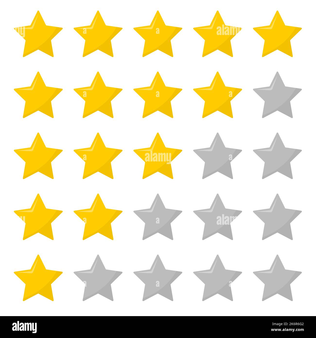 Rating stars, review star points icon on white background Stock Photo ...