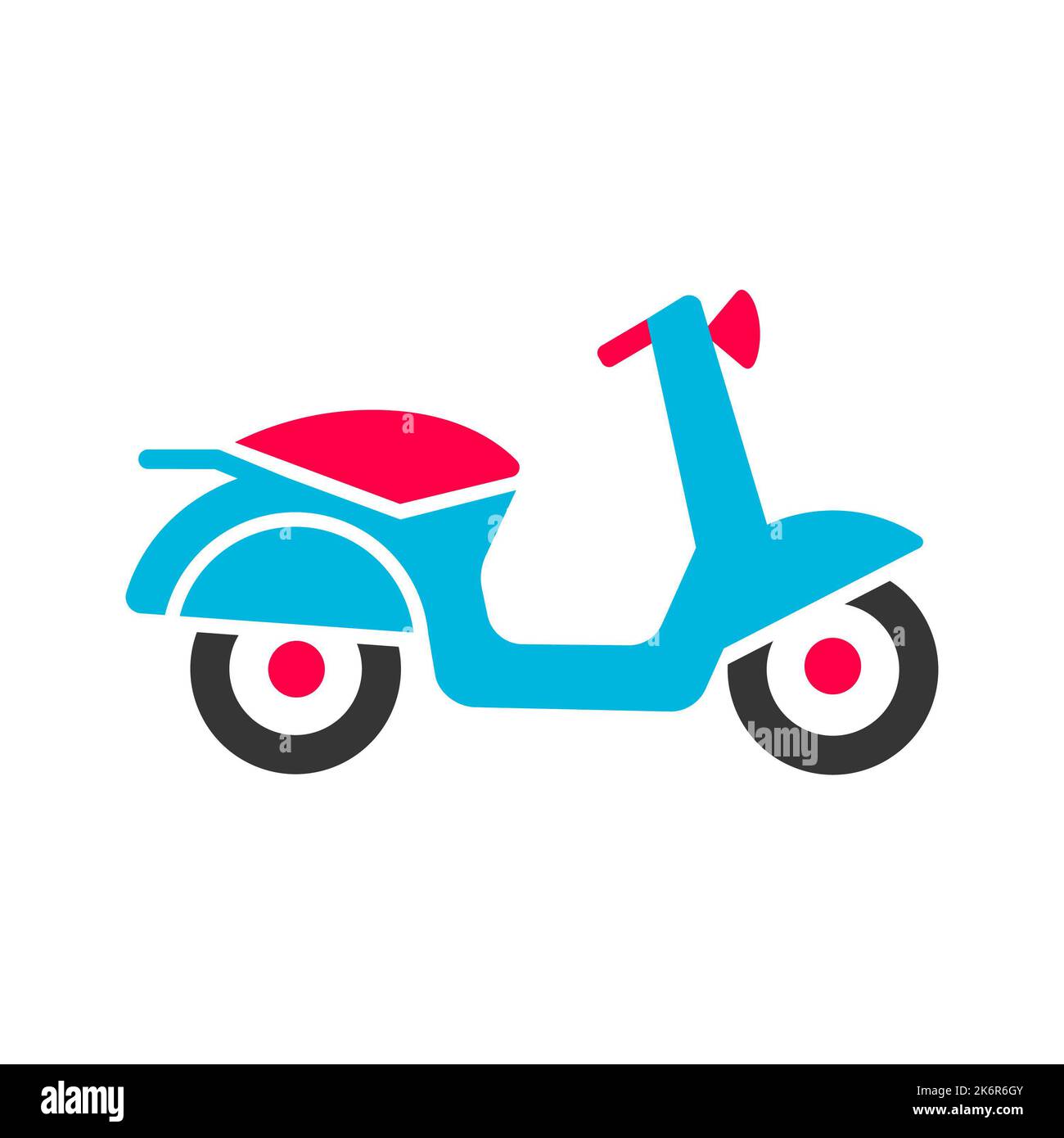 light blue scooter motorbike icon on white background. Pictogram, icon ...