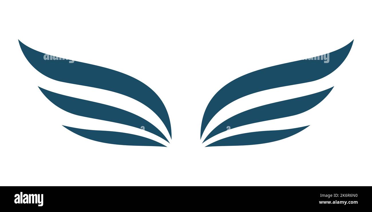 Open wings vintage style icon on white background. Pictogram, icon set ...