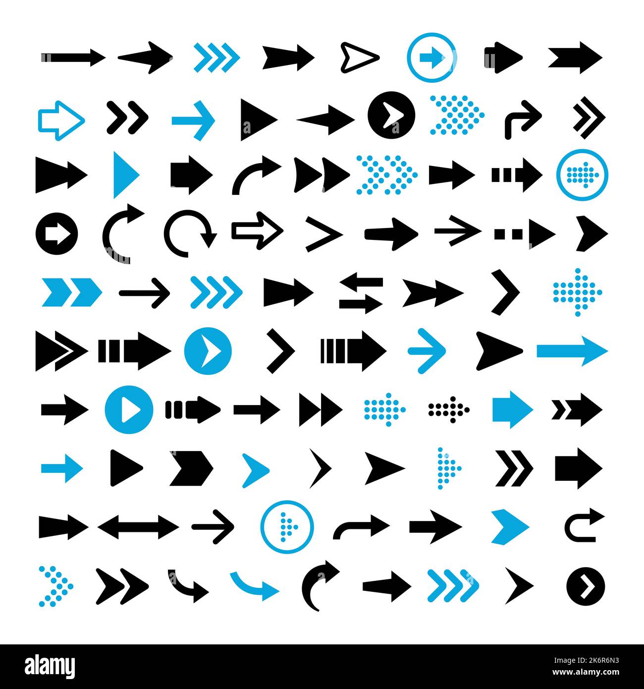 Arrow sign collection on white background. Pictogram, icon set ...