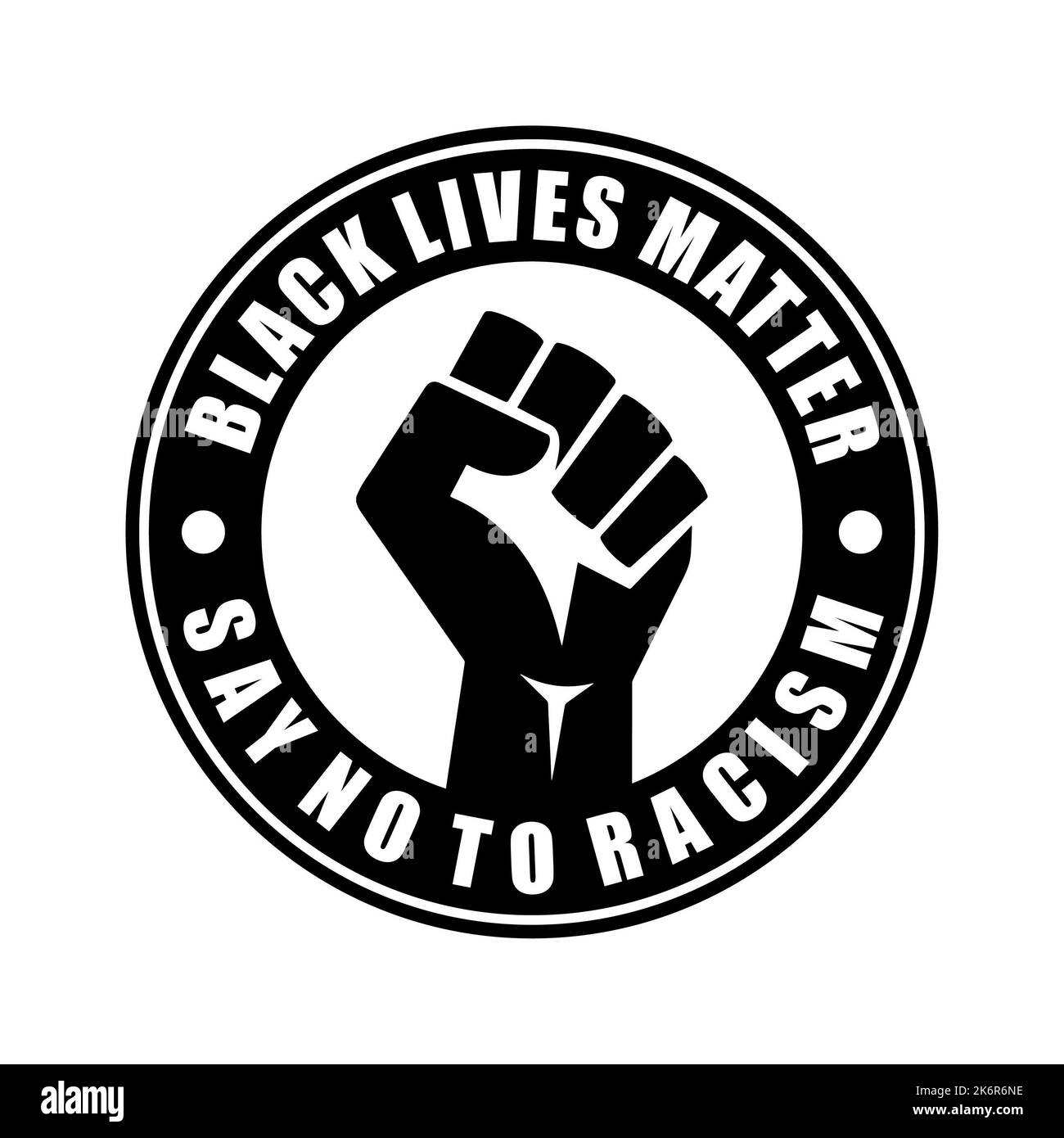 Black Lives Matter Writing And Human Fist In A Black Circle On White