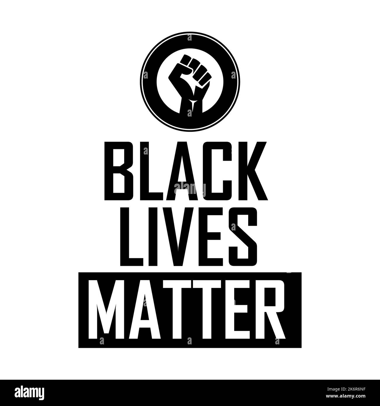 Black Lives Matter Writing And Human Fist In A Black Circle On White