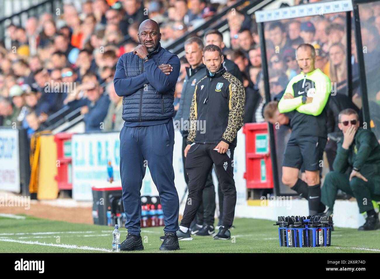 Darren Moore manager of Sheffield Wednesday looks on during the Sky Bet ...