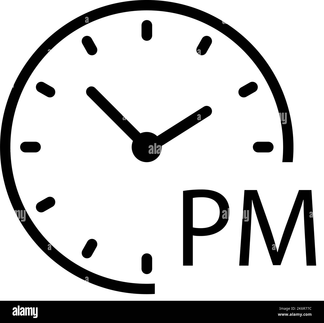 Round clock, white transparent clock face circle arrows icon, PM time ...