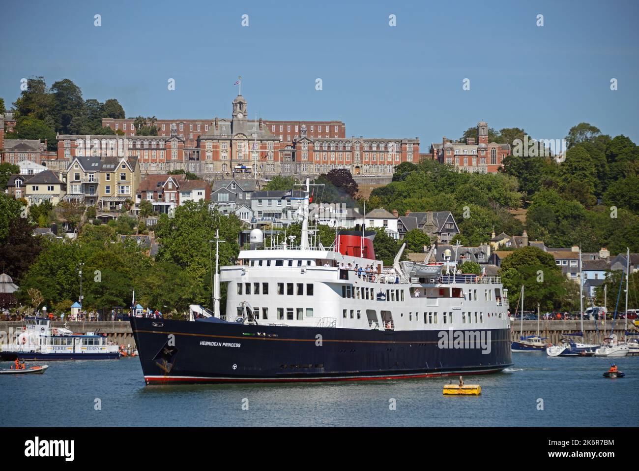 HEBRIDEAN PRINCESS arriving in DARTMOUTH on the RIVER DART, SOUTH DEVON ...