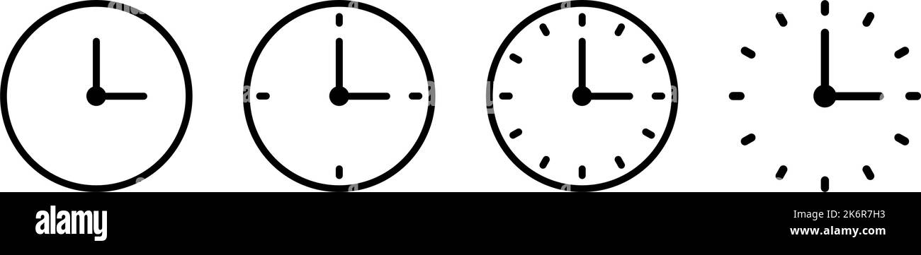 Time and round clock icon set, circle arrow icon - Vector illustration ...