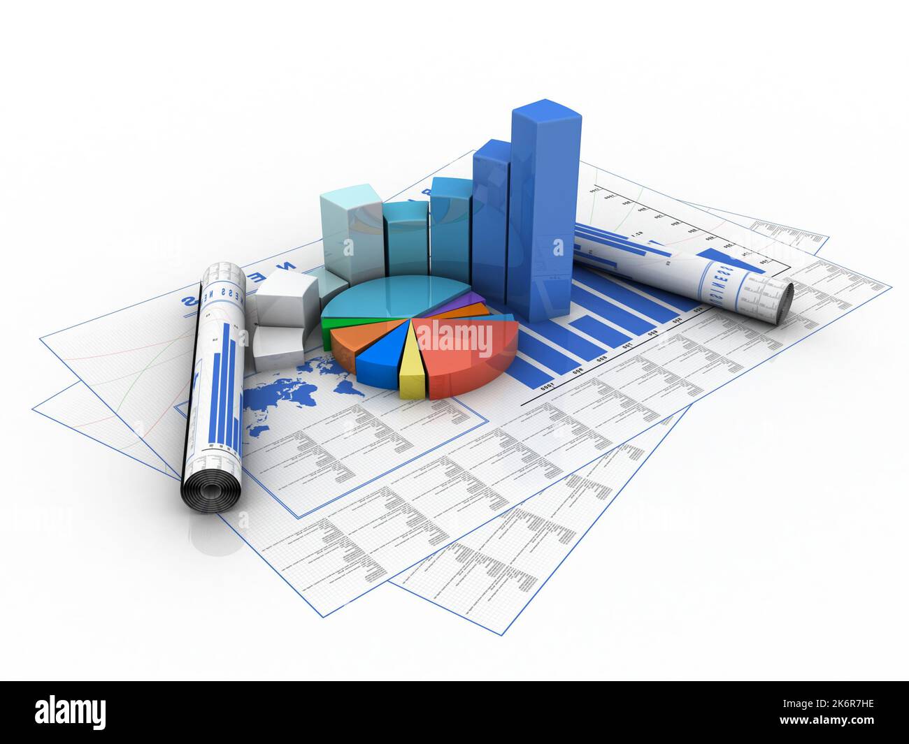 3d rendering Stock market online business concept. business Graph Stock ...