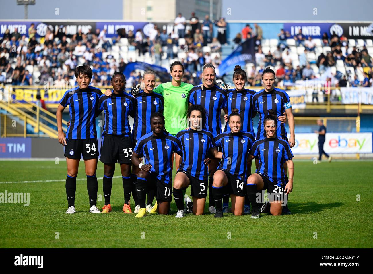 Milan, Italy. 15th Oct, 2022. Fc Inter lineup during the Italian Serie ...