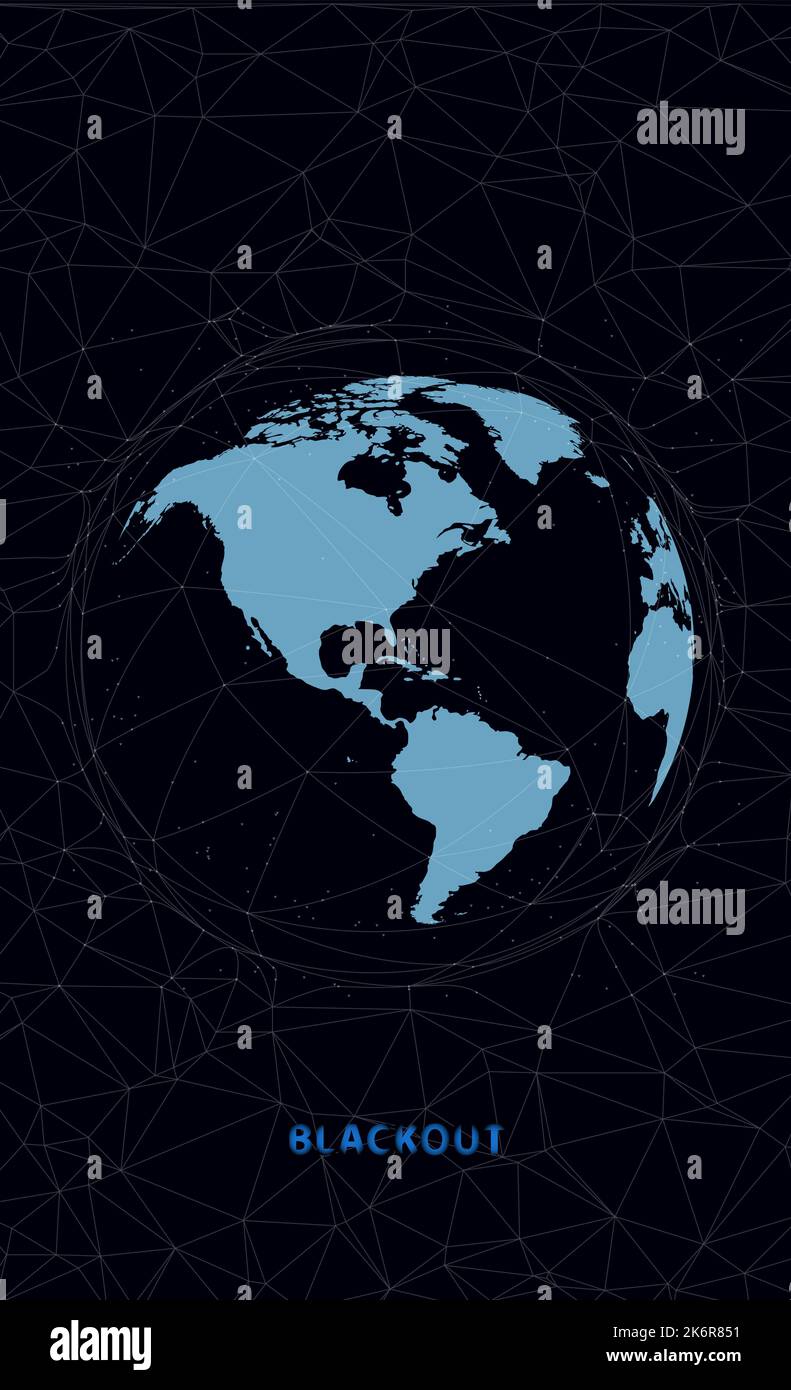 Globe of Earth. Blackout concept. Vector illustration. Contains ...