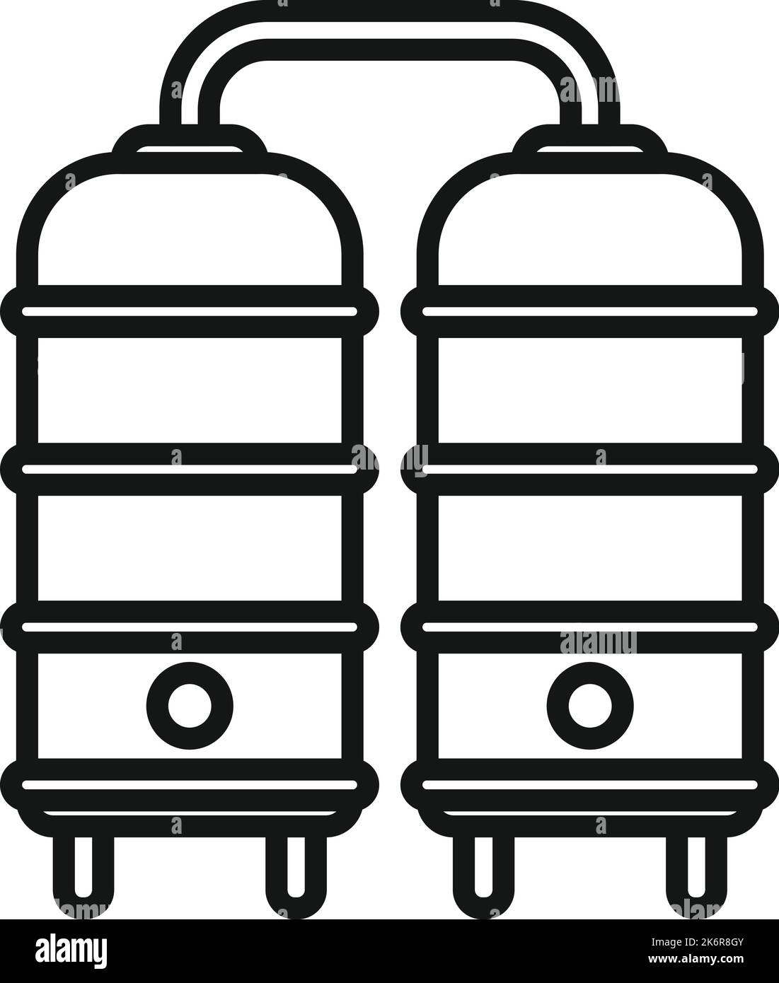 Factory tanks icon outline vector. Milk cheese. Dairy product Stock ...