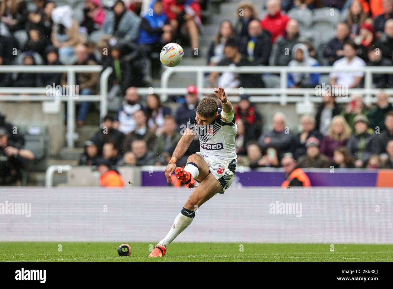 Tommy Makinson of England converts for a goal during the Rugby League ...
