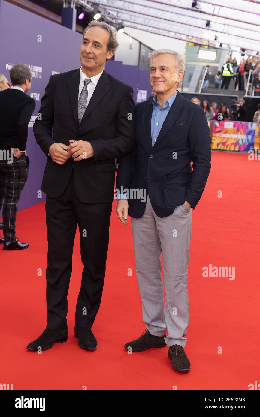 Alexandre Desplat and Christopher Waltz attending the world premiere of ...