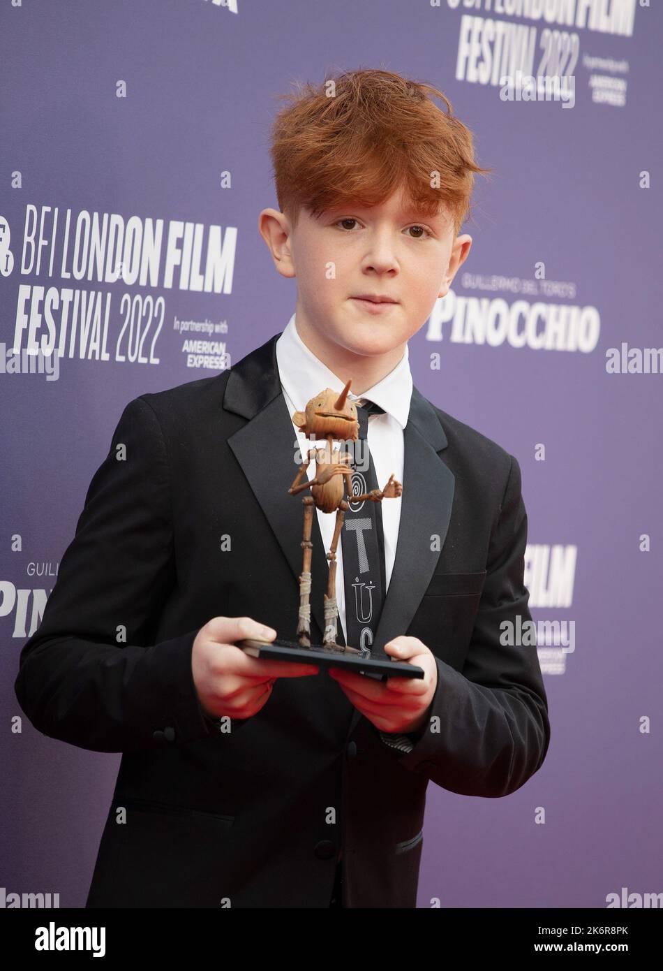 Gregory Mann attending the world premiere of Guillermo del Toro's Pinocchio during the BFI ...