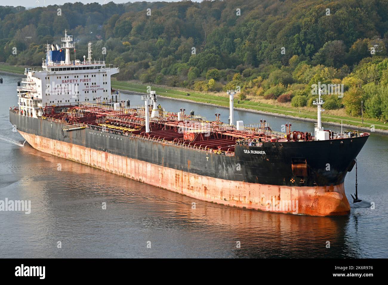 Chemical / Oil Products Tanker SEA RUNNER passing the Kiel Canal Stock ...