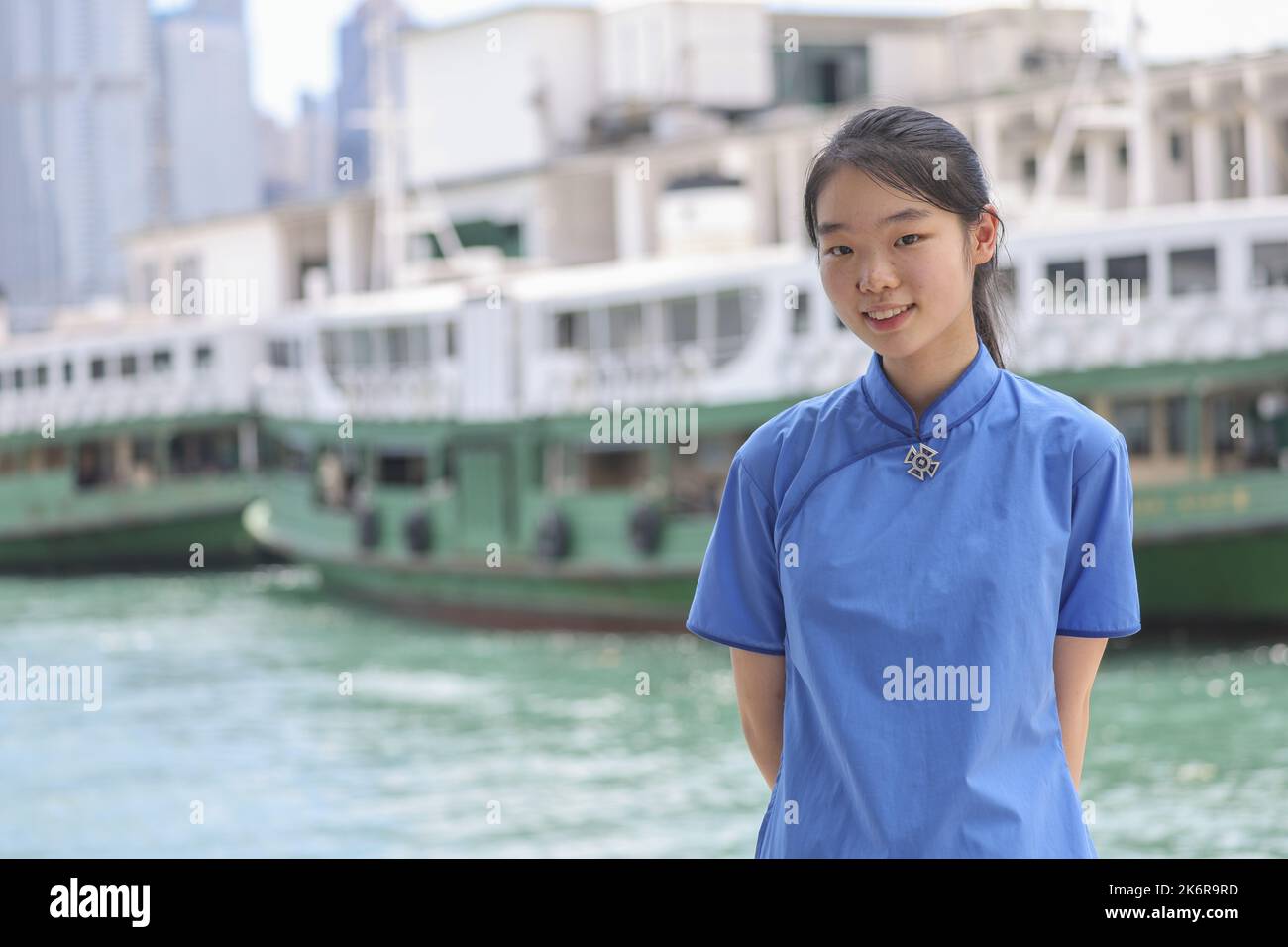 Student Ku Ping-sum, poses for a picture in Tsim Sha Tsui. Ku, a ...