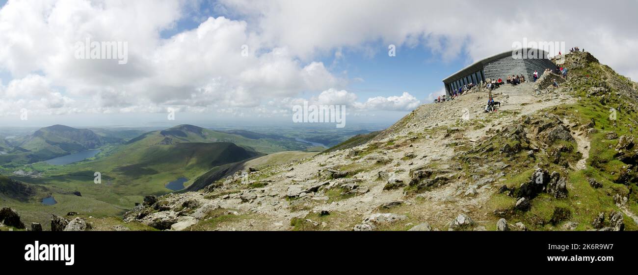 Panorama, Hafod Eryri, Yr Wyddfa, Snowdon Mountain, Summit, Snowdonia ...
