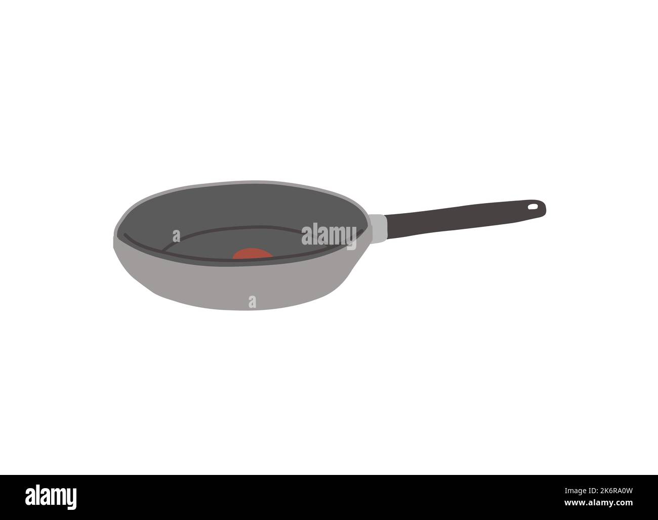 Frying pan. Hand dawn kitchen equipment. Vector doodle illustration ...