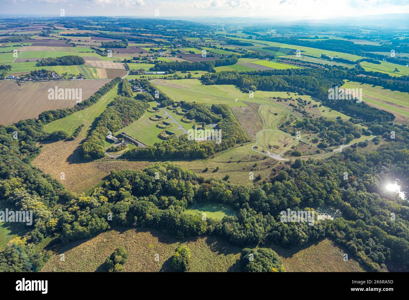 Aerial view, Hengsen military base, location training area, Opherdicke ...