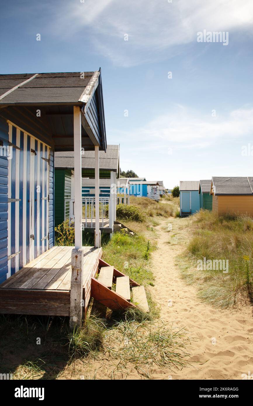 beach huts along the costline of Hunstanton in england Stock Photo - Alamy