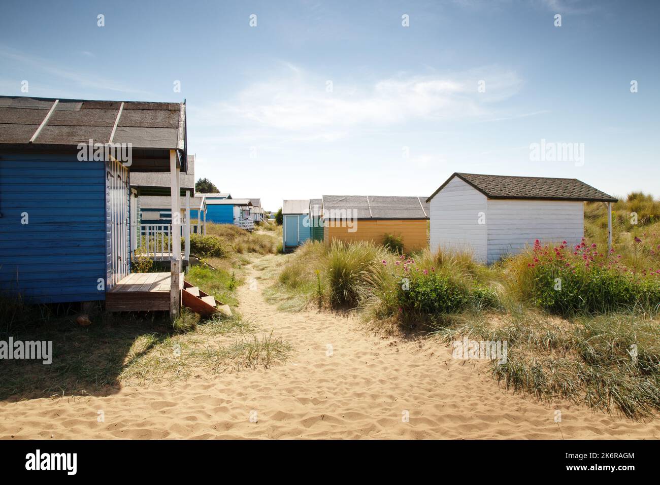 beach huts along the costline of Hunstanton in england Stock Photo - Alamy