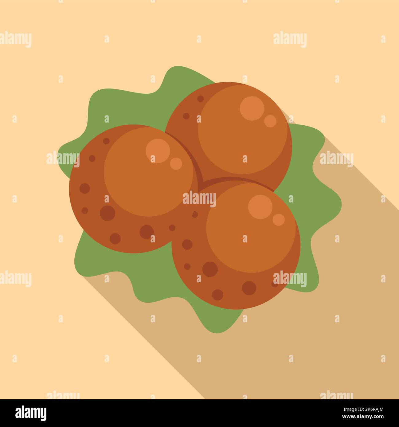 Top view falafel icon flat vector. Cooking food. Event celebration ...
