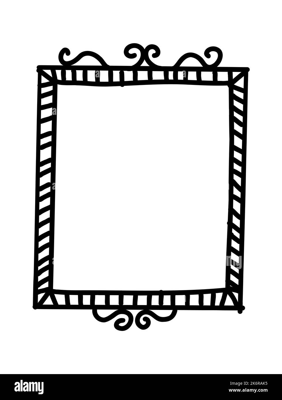 Doodle picture frame. Hand drawn vintage sketchy shape. Vector ...