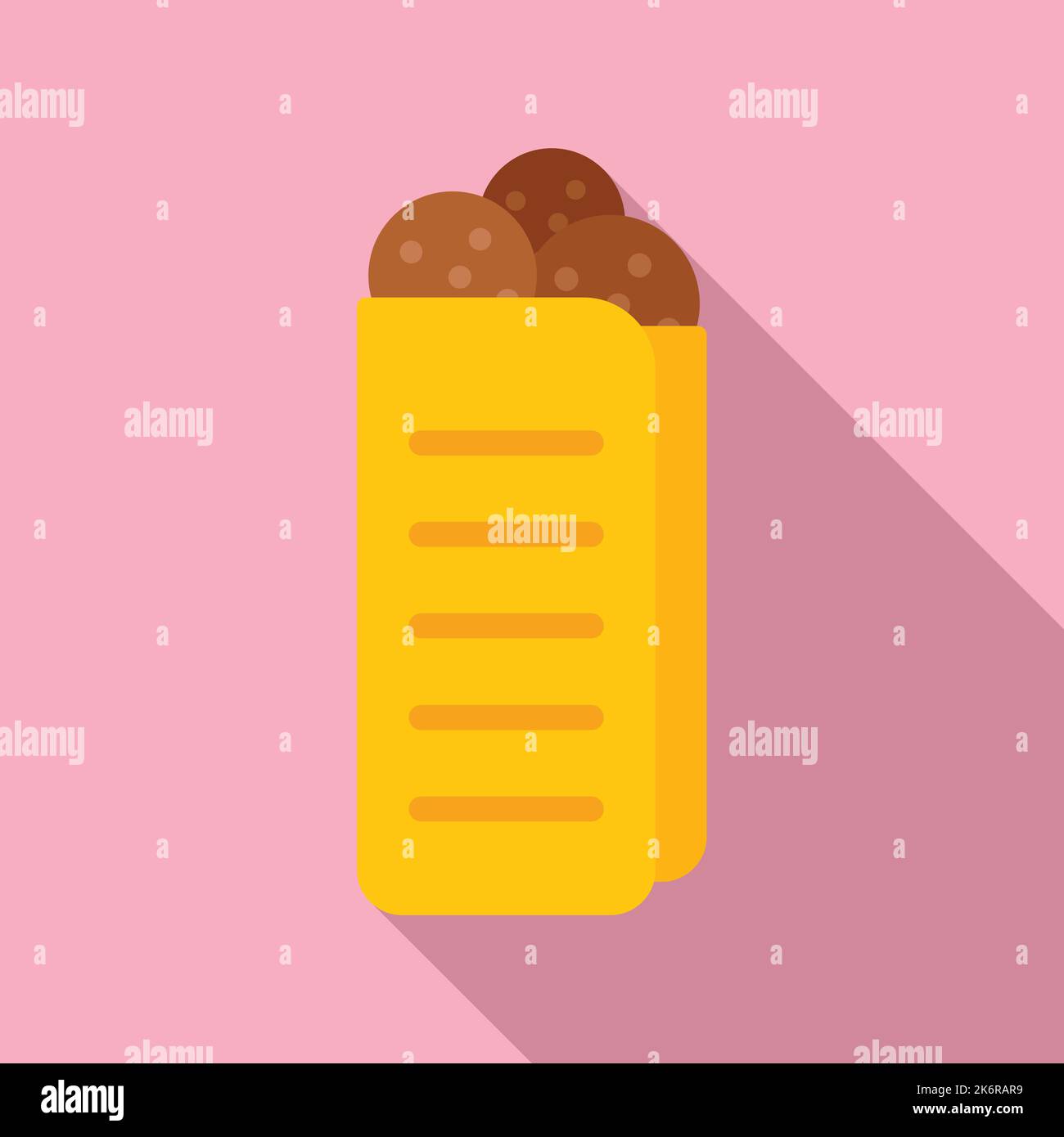 Falafel pita icon flat vector. Arabic cooking. Fresh pocket Stock ...