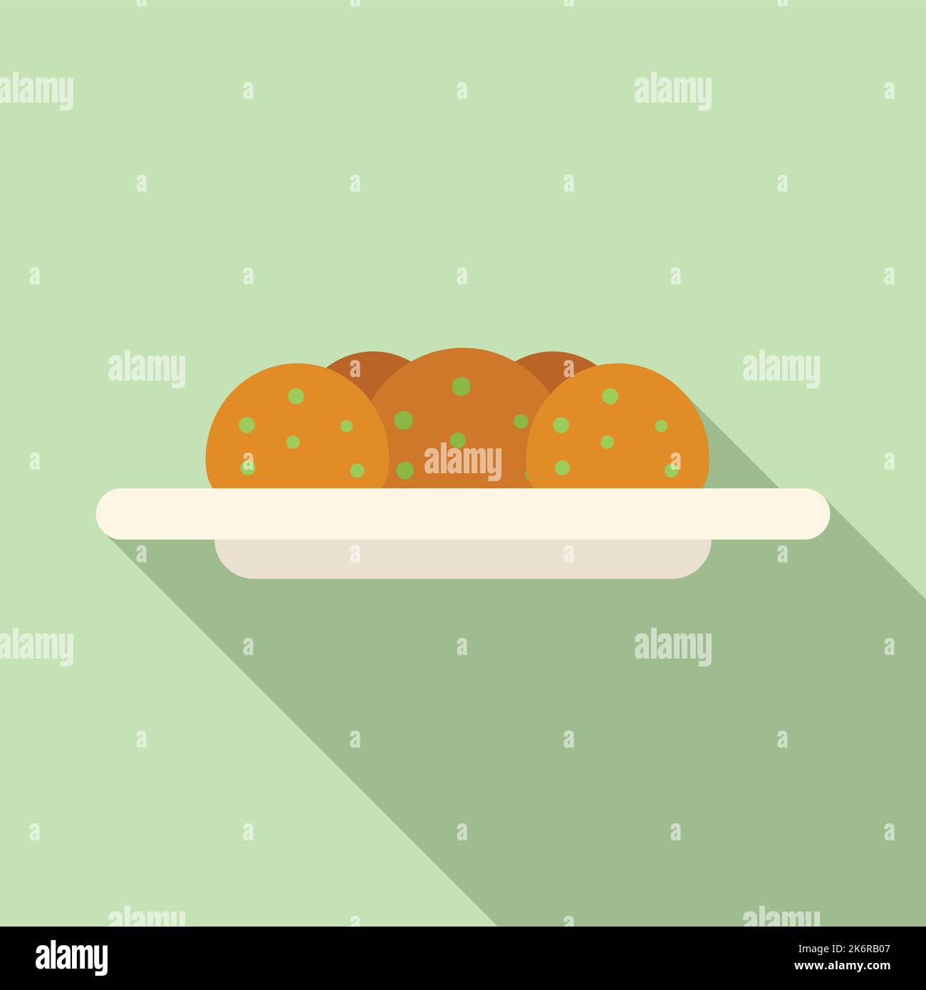 Falafel icon flat vector. Cooking pita. Arabic vegan Stock Vector Image ...