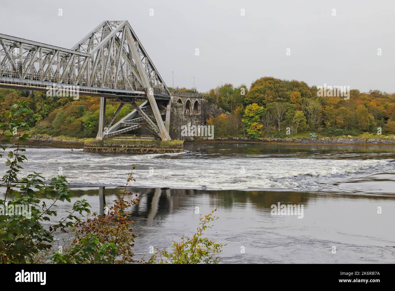 Connel Bridge and Falls of Lora, Loch Etive Argyll Scotland October ...