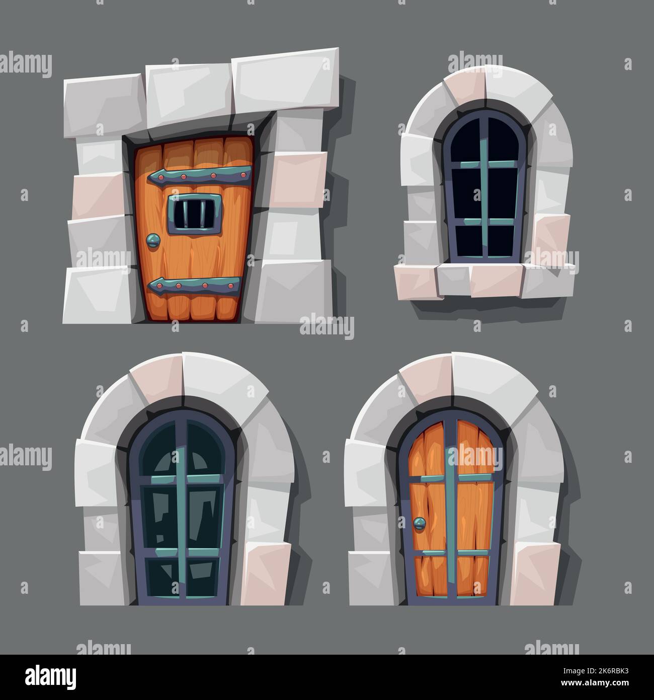 Old windows in ancient Stock Vector Images - Alamy