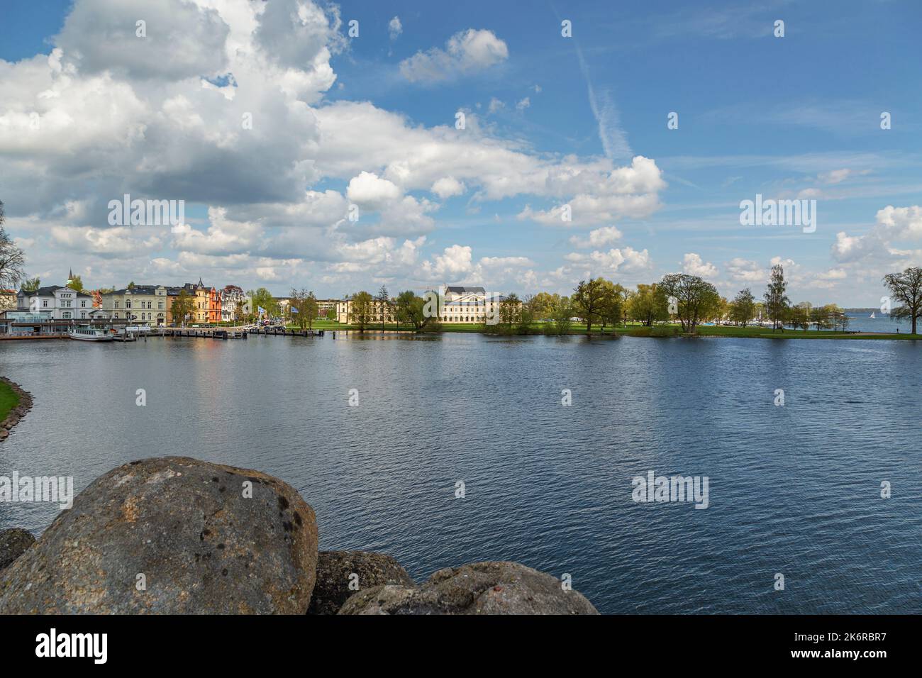 Schwerin - View from Schwerin Castle to Boat Pier, where the so-called ...
