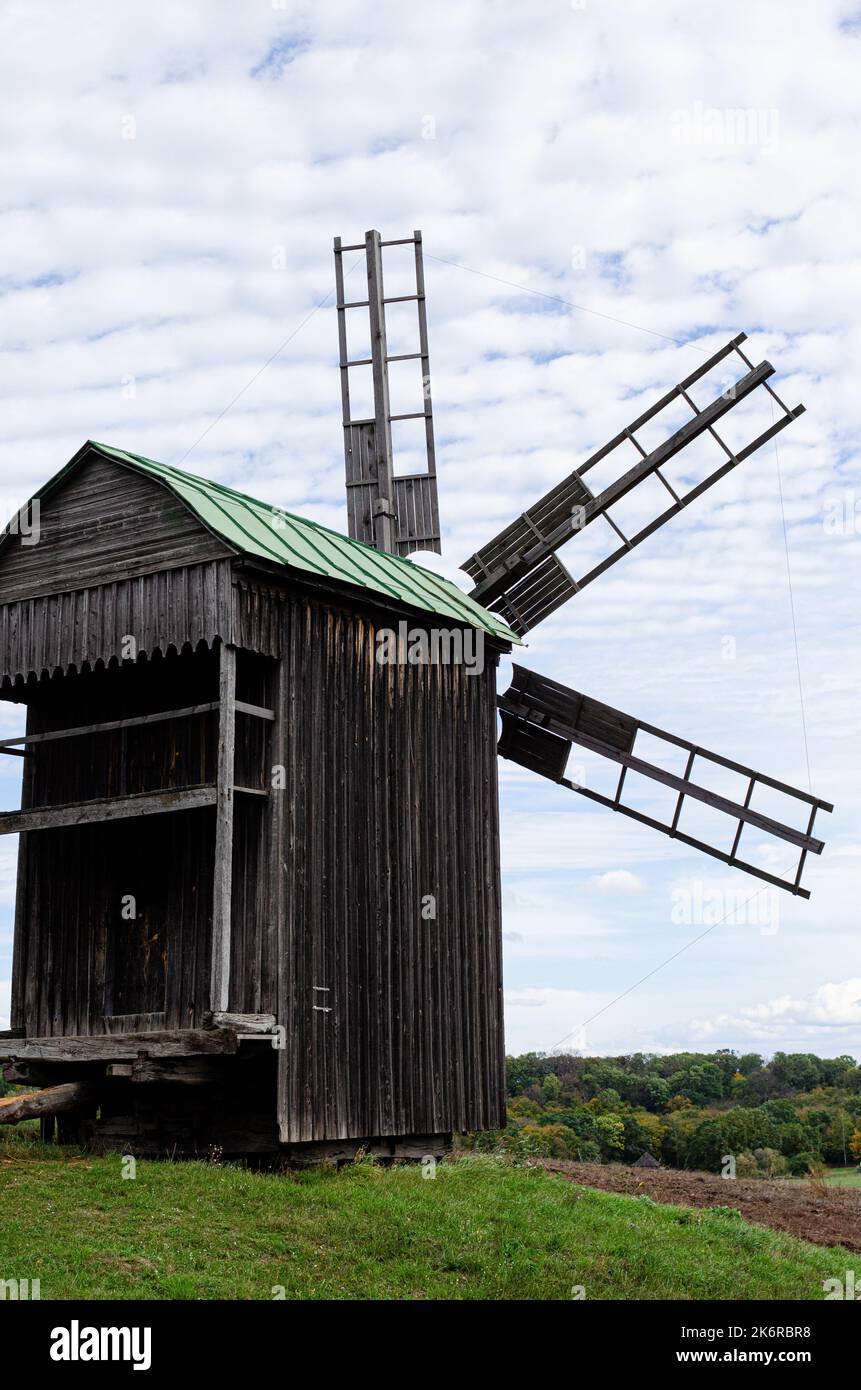 Old, wooden mill of the XVII century Grain Mill A Dutch windmill ...