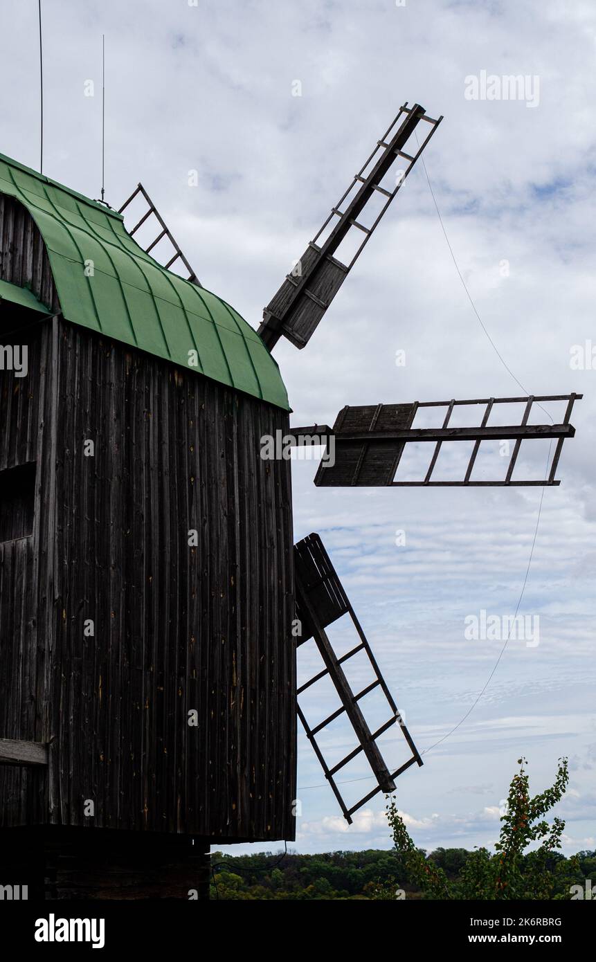 Old, wooden mill of the XVII century Grain Mill A Dutch windmill ...