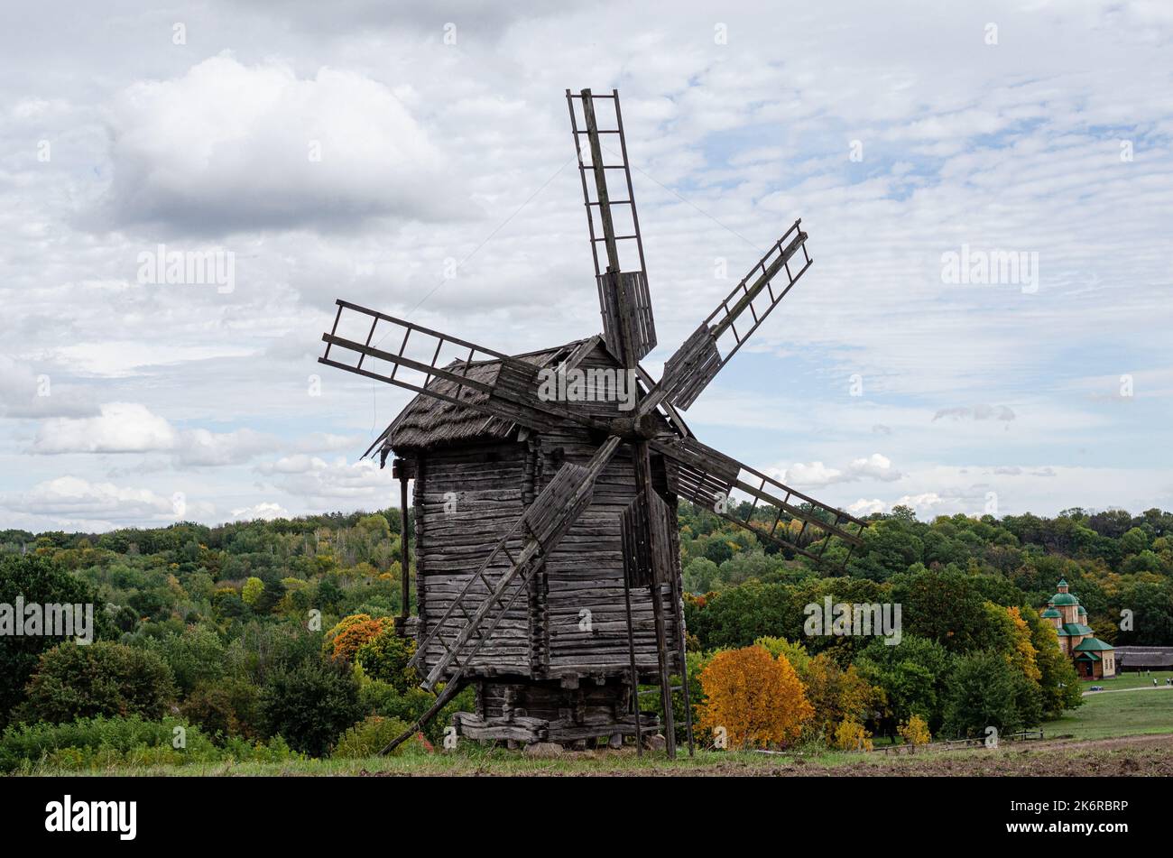 Old, wooden mill of the XVII century Grain Mill A Dutch windmill ...