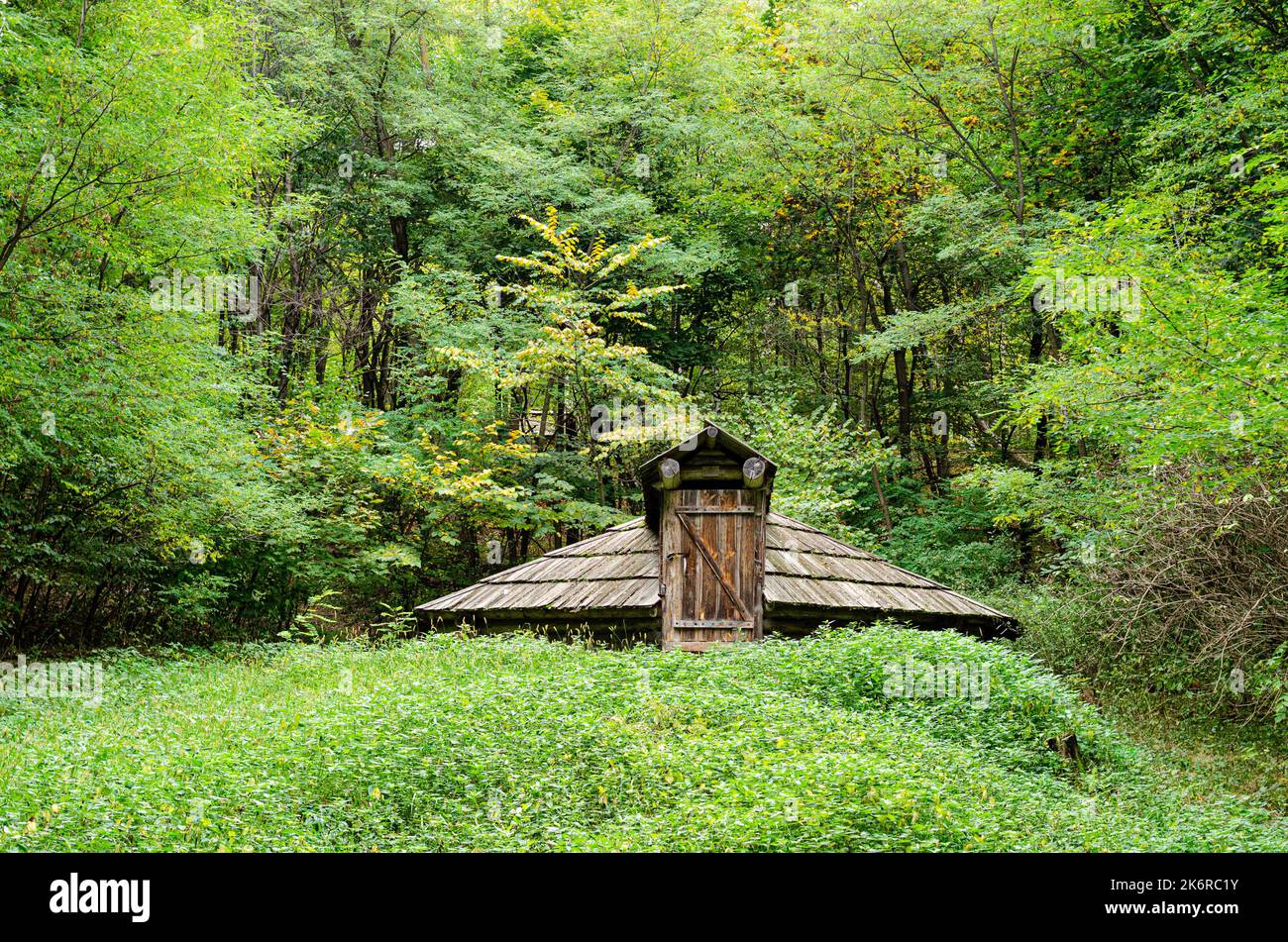 Ancient traditional ukrainian rural house in Pyrohiv (Pirogovo) village ...