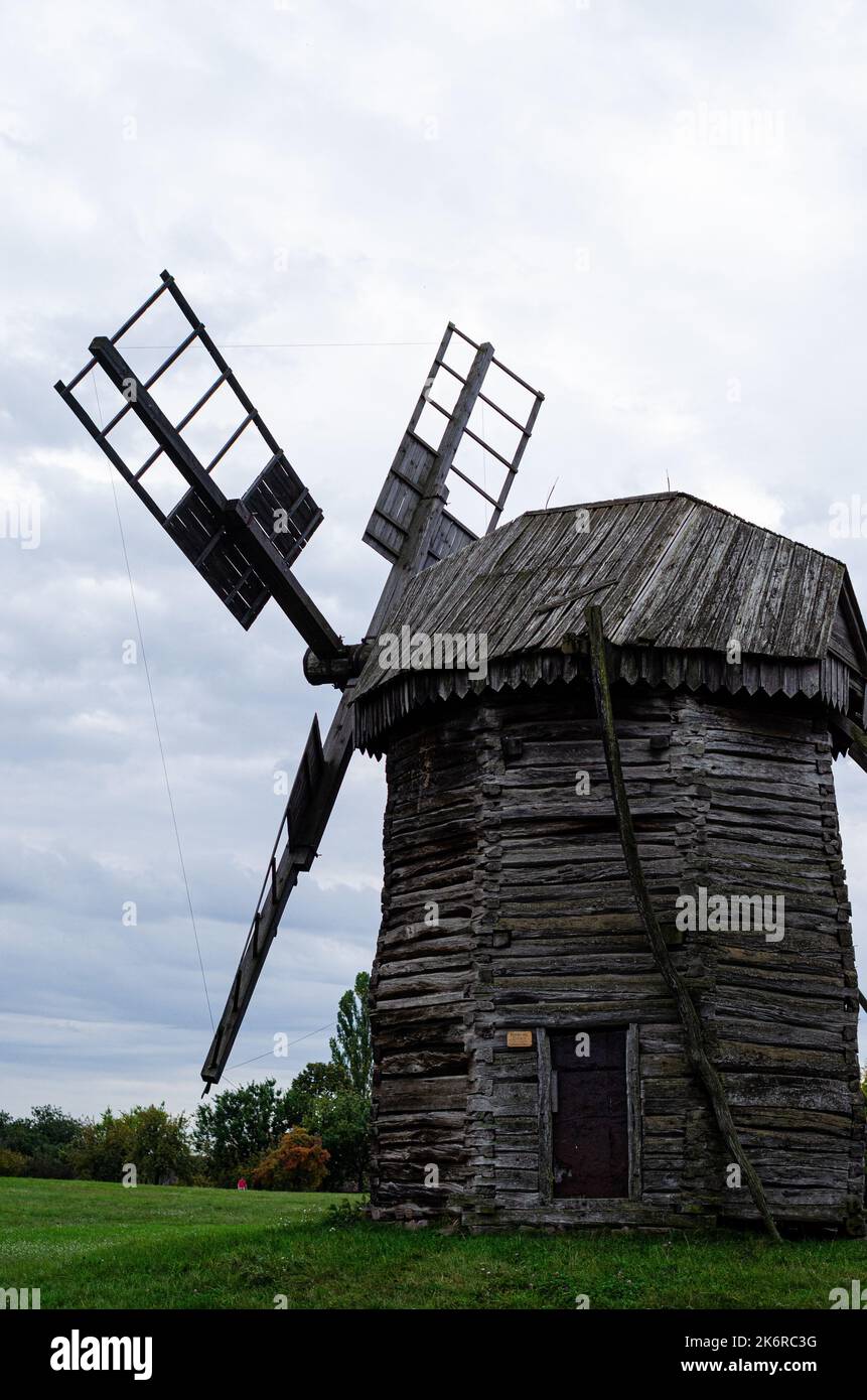 Old, wooden mill of the XVII century Grain Mill A Dutch windmill ...