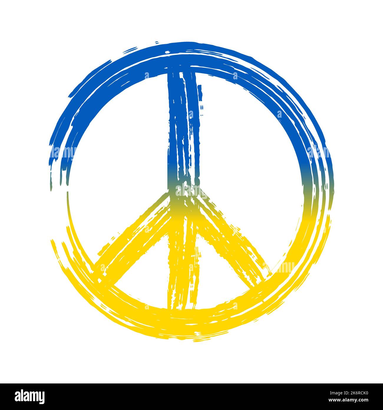 Yellow blue peace symbol painted with a brush on a white background, vector Stock Vector Image ...